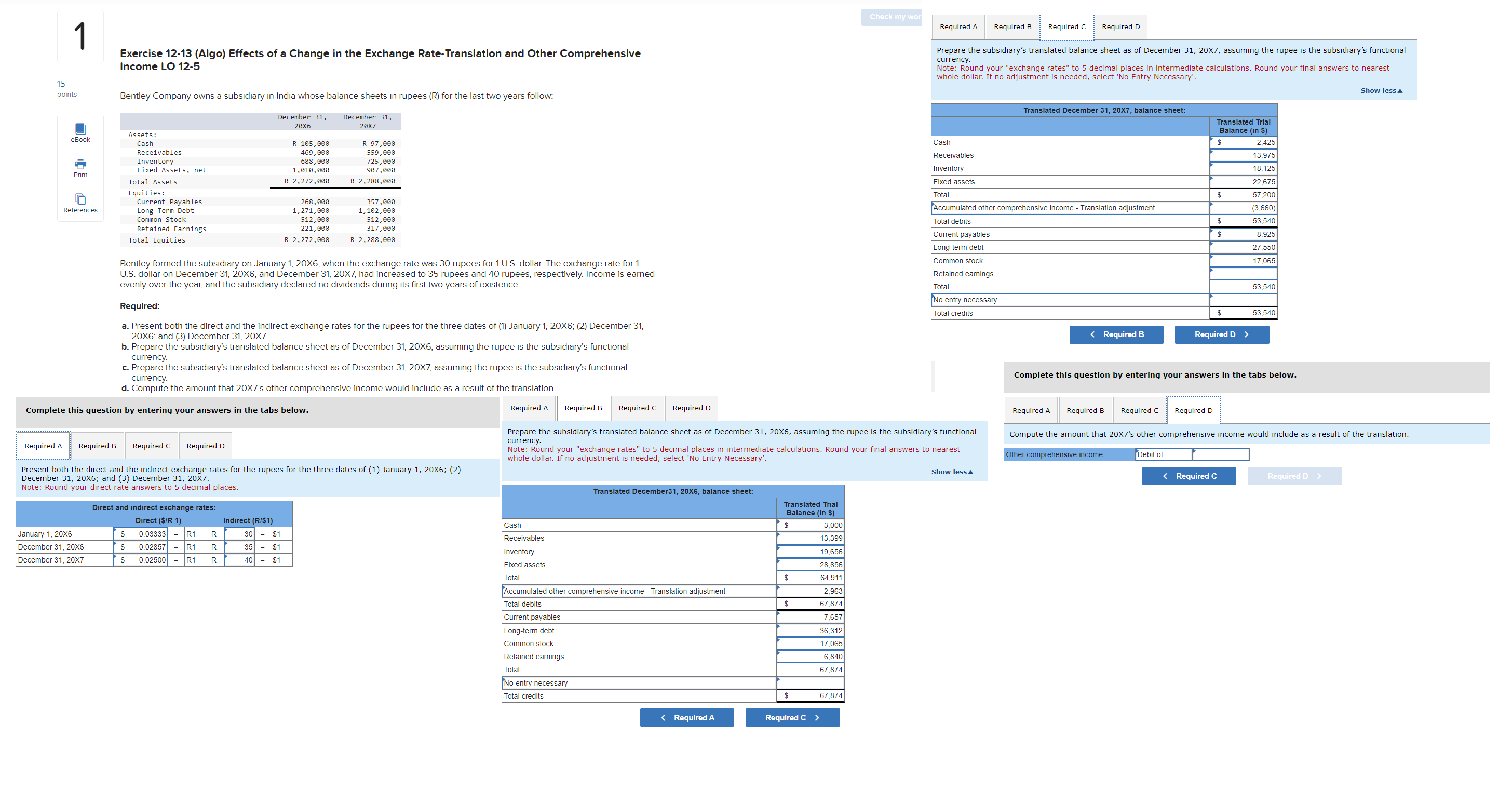 Solved 1Exercise 12-13 (Algo) ﻿Effects of a Change in the | Chegg.com