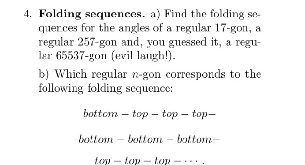 Solved 4. Folding sequences. a) Find the folding se- quences | Chegg.com