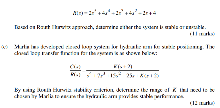 Solved Q3 (a) Describe the definition of marginally stable | Chegg.com