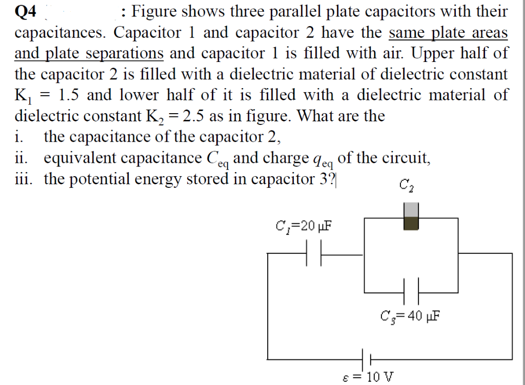 Solved Figure Shows Three Parallel Plate Capacitors With
