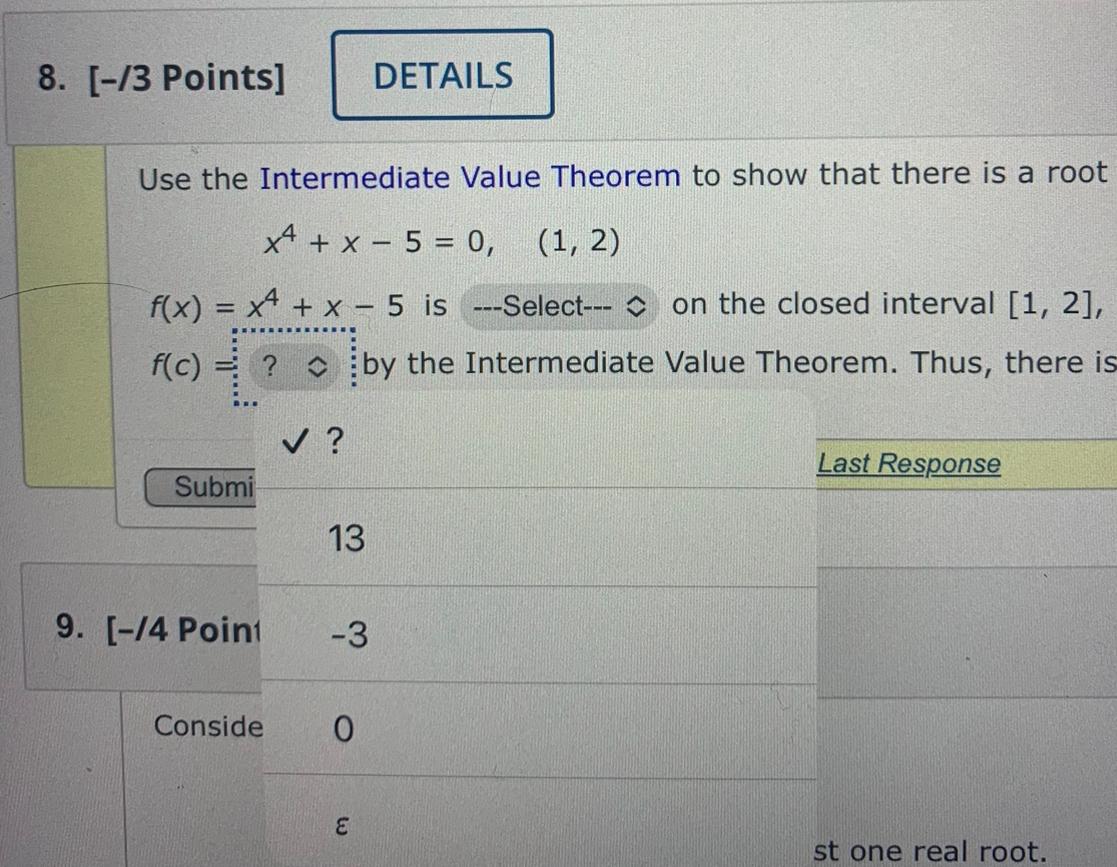 Solved Use the Intermediate Value Theorem to show that there | Chegg.com