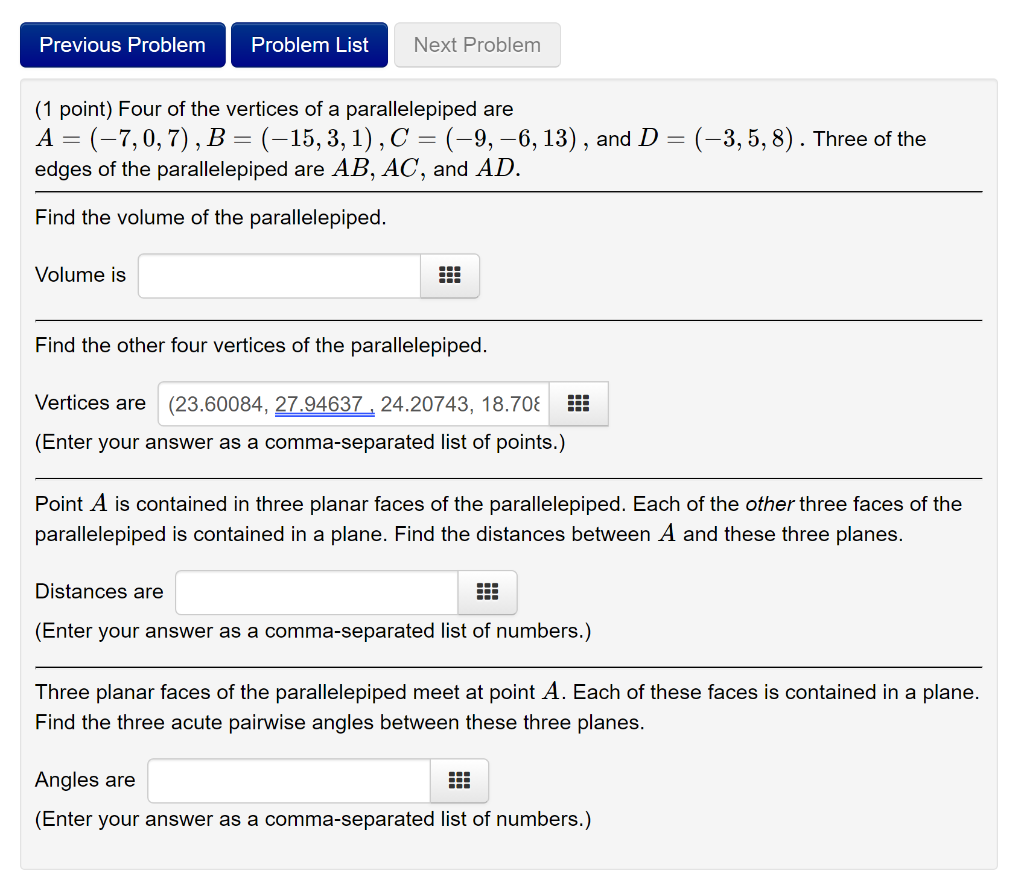 Solved Previous Problem Problem List Next Problem (1 point) | Chegg.com