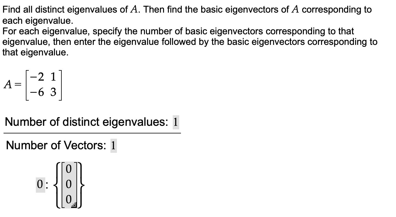 Solved Find all distinct eigenvalues of A. ﻿Then find the | Chegg.com
