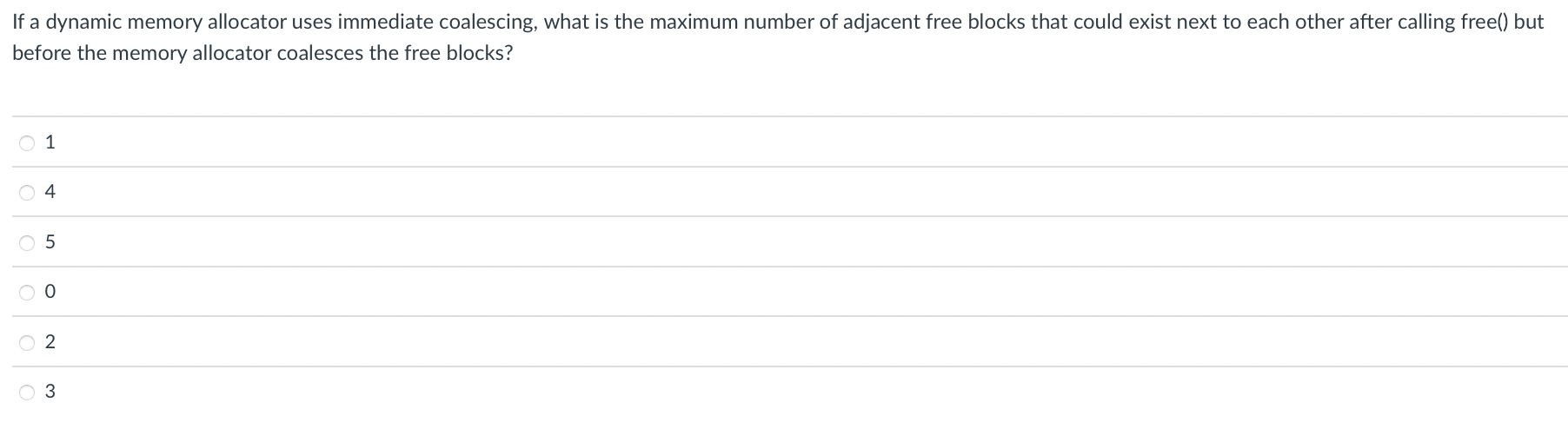 Solved If a dynamic memory allocator uses immediate | Chegg.com