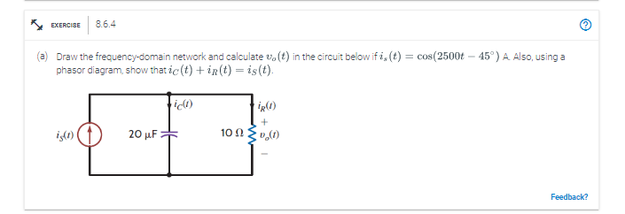 Solved Draw the frequency-domain network and calculate vo(t) | Chegg.com