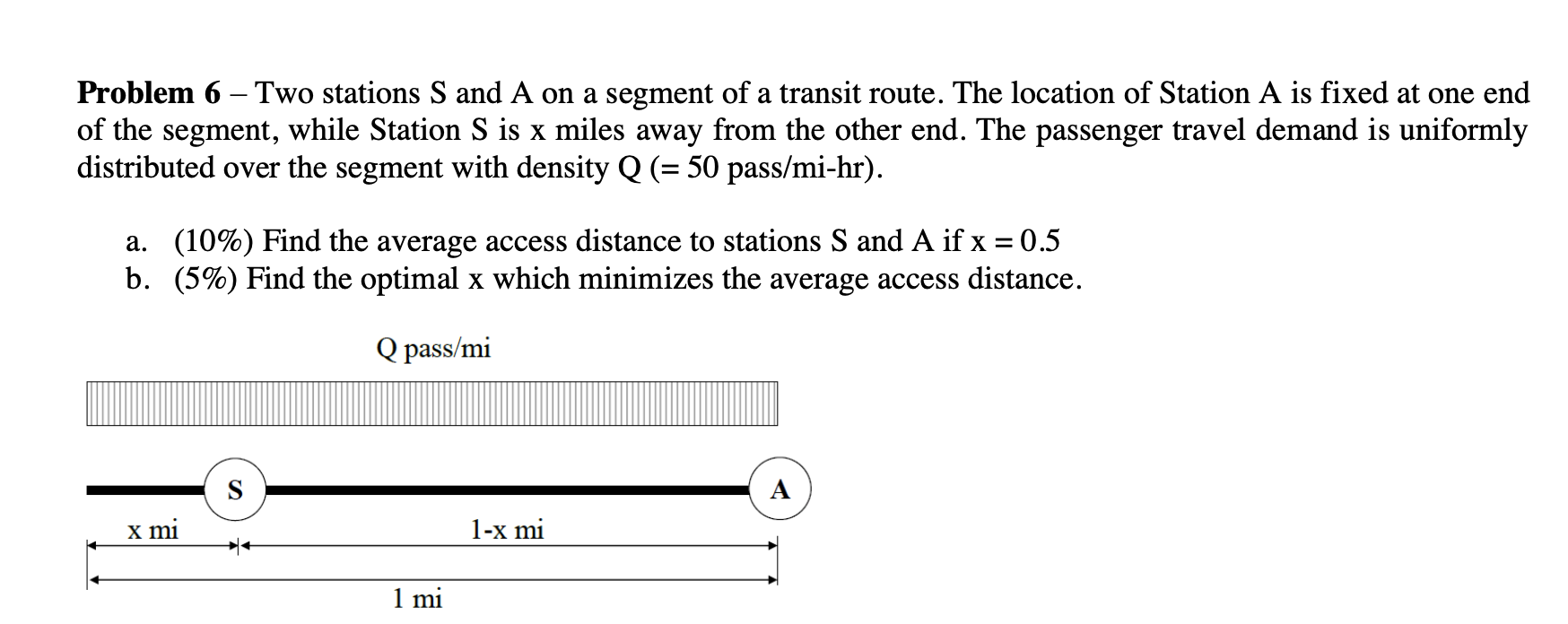 Solved Problem 6 – Two stations S and A on a segment of a | Chegg.com