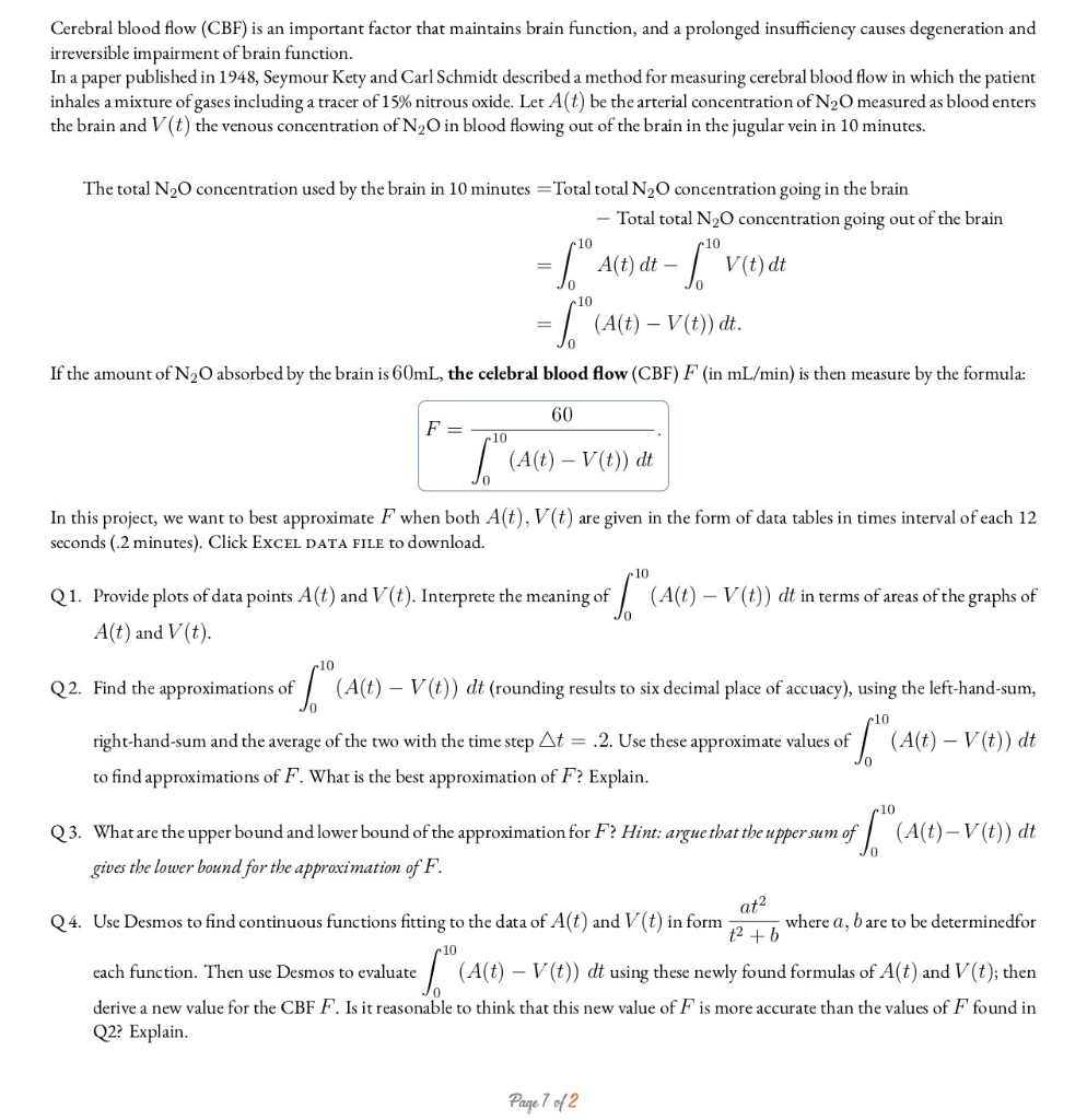 Cerebral blood flow (CBF) is an important factor that | Chegg.com