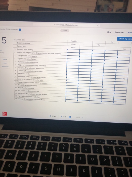 Solved Chapter 01 Homework Help Save &Exit Submit Check my | Chegg.com