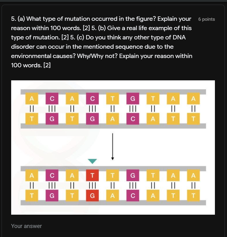 Solved 5. (a) What type of mutation occurred in the figure? | Chegg.com