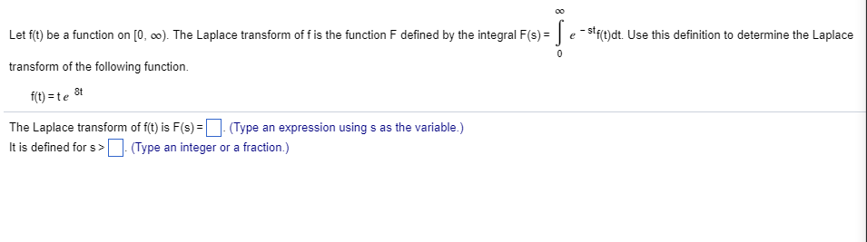 Solved Let f(t) be a function on [0, infinity ). The | Chegg.com