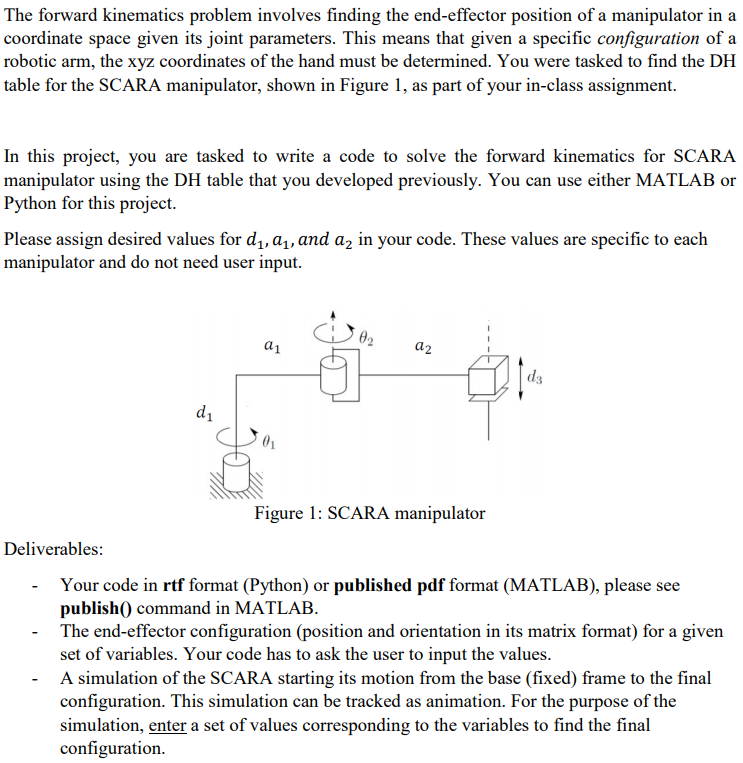The forward kinematics problem involves finding the | Chegg.com