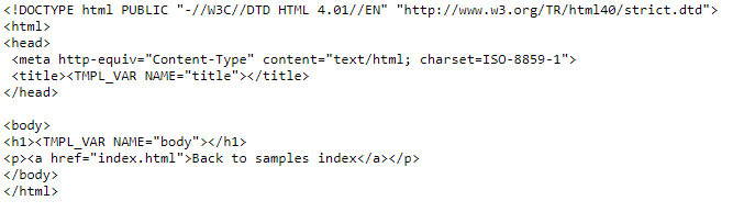 Solved Modify the Sample 1 template example adding | Chegg.com