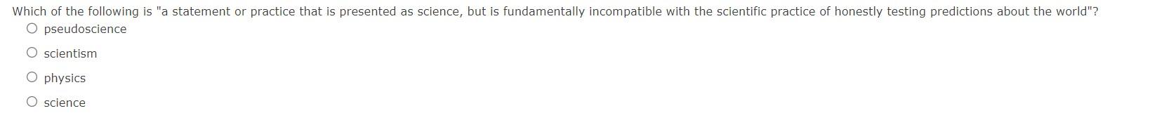Solved pseudoscience scientism physics science | Chegg.com