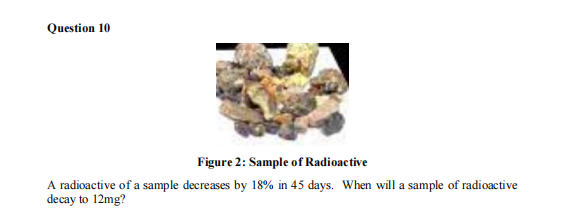 Solved Question 10 Figure 2: Sample of Radioactive A | Chegg.com