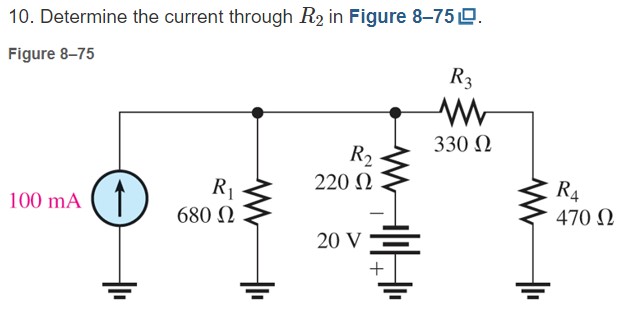 Solved Determine the current through R2 ﻿in Figure | Chegg.com