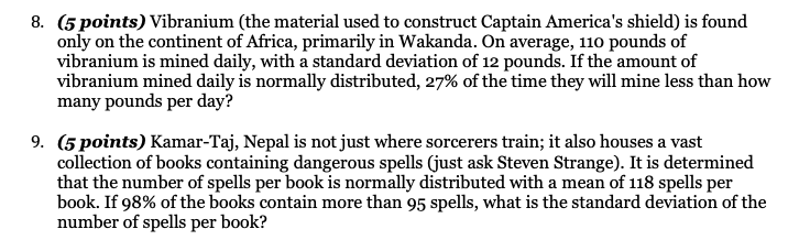 Solved 8. (5 points) Vibranium (the material used to | Chegg.com