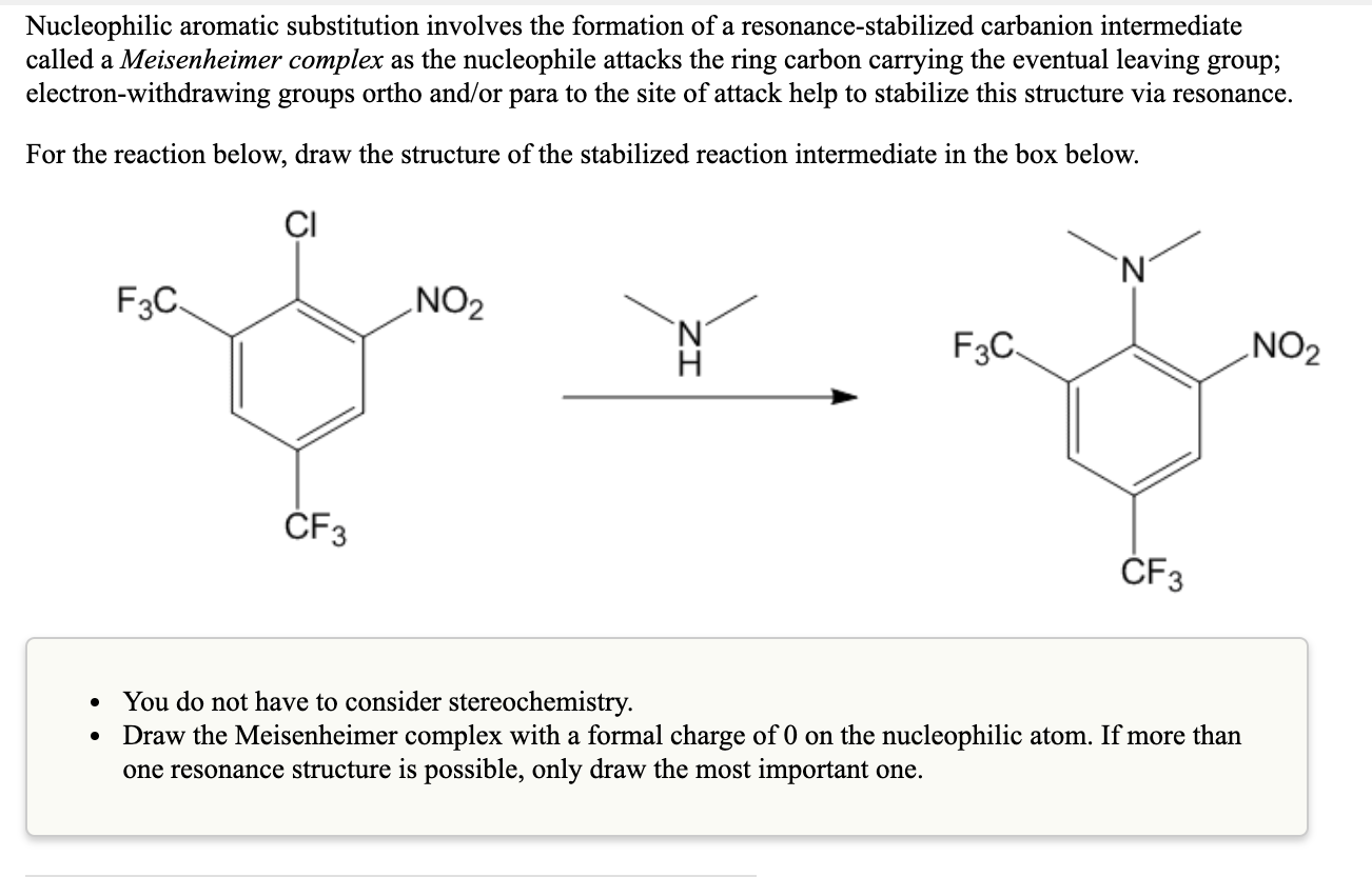 Solved Nucleophilic aromatic substitution involves the | Chegg.com