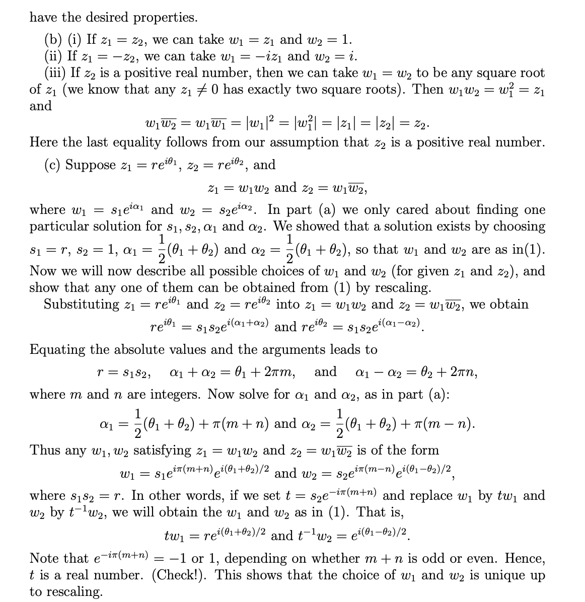 Solved Problem 3: Let z1 and z2 be non-zero complex numbers. | Chegg.com
