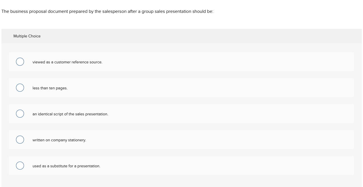 Solved The business proposal document prepared by the | Chegg.com