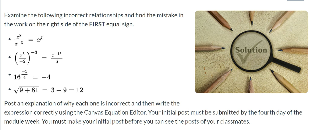Solved Examine the following incorrect relationships and | Chegg.com