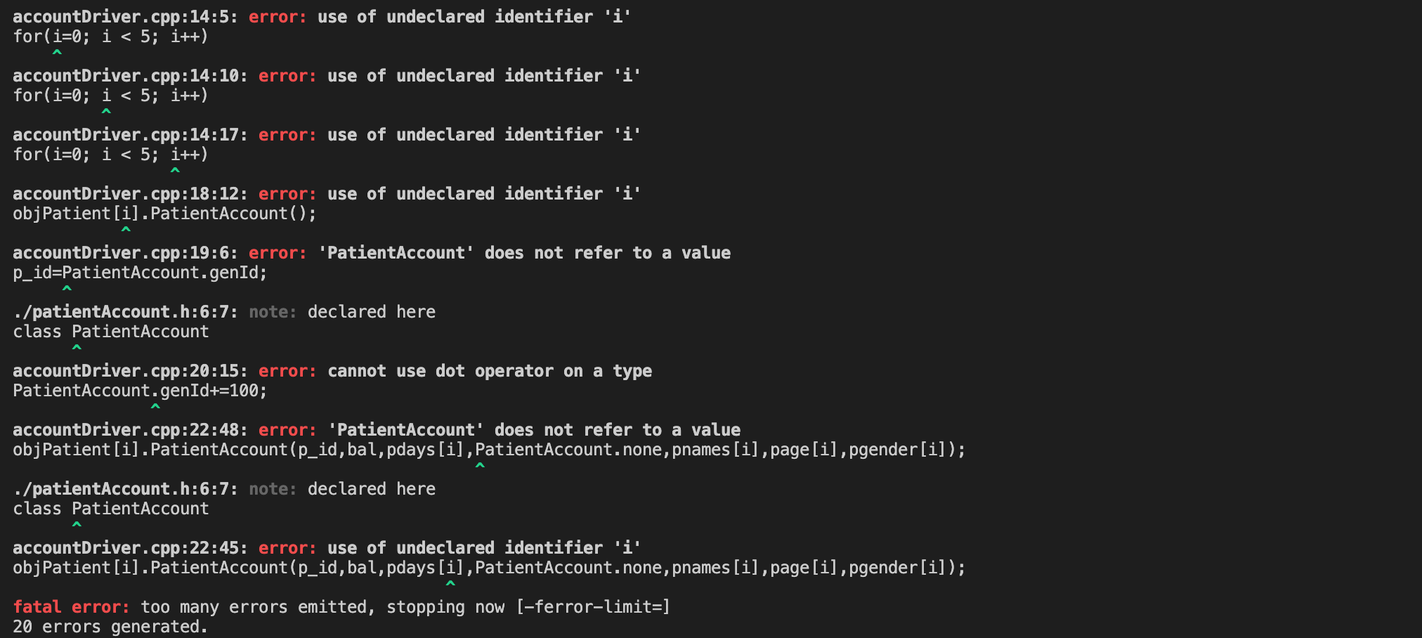 Solved //patientAccount.h file #ifndef | Chegg.com