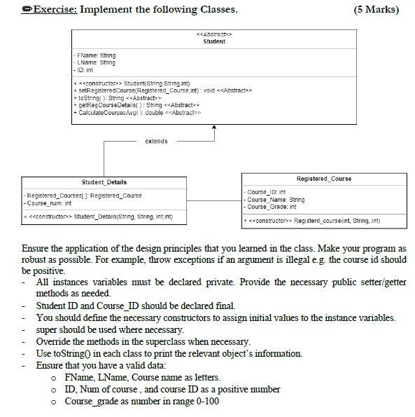 Solved In addition to the classes in the class diagram, | Chegg.com