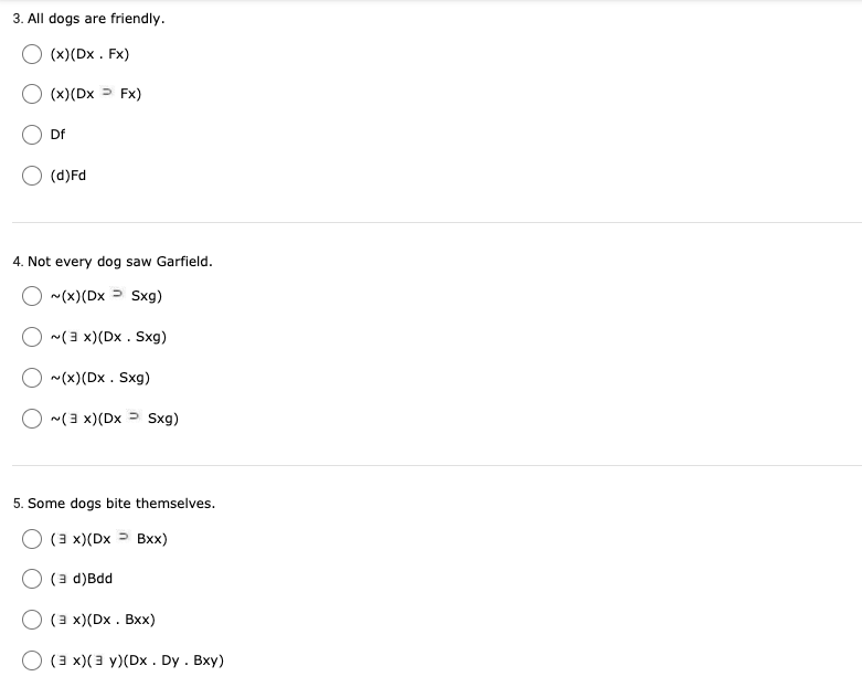 Solved Select the correct symbolization for each of the | Chegg.com