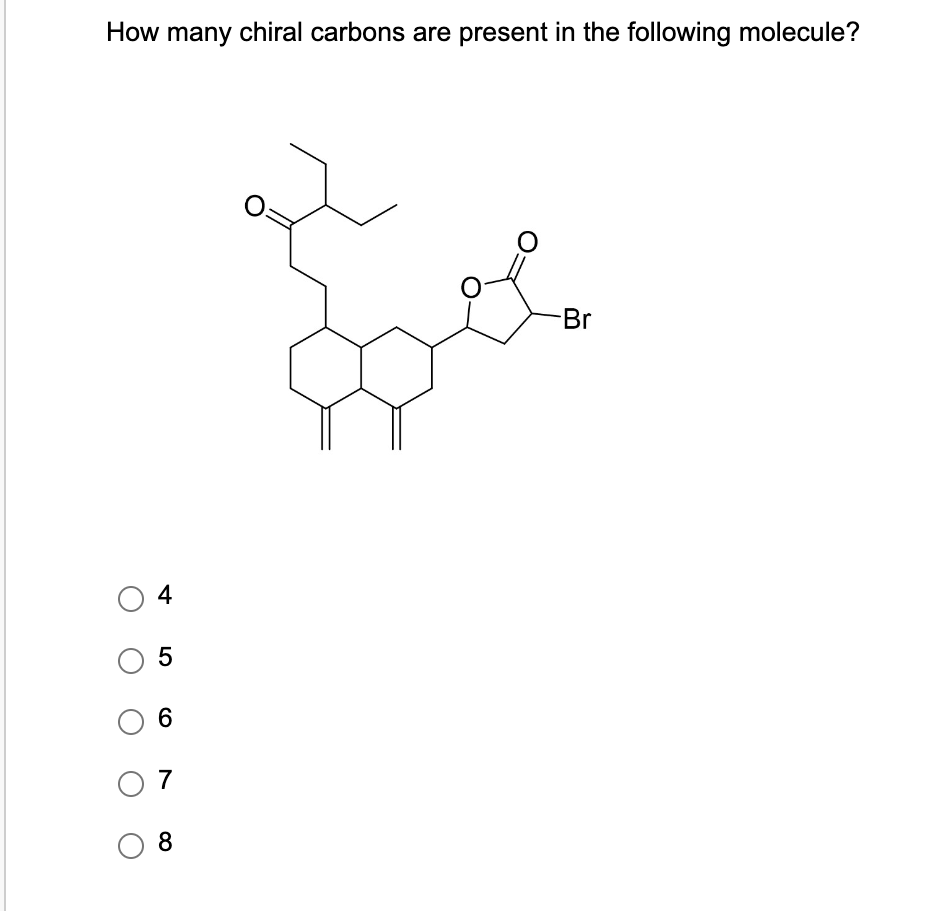 Solved How many chiral carbons are present in the following | Chegg.com