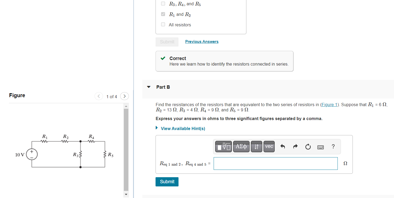 Solved R3,R4, and R5 R1 and R2 All resistors Correct Here we | Chegg.com