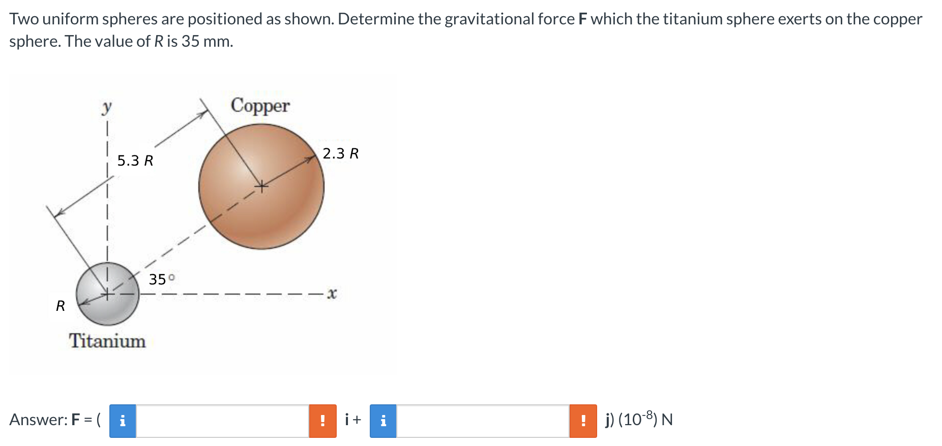 Solved Two uniform spheres are positioned as shown. | Chegg.com