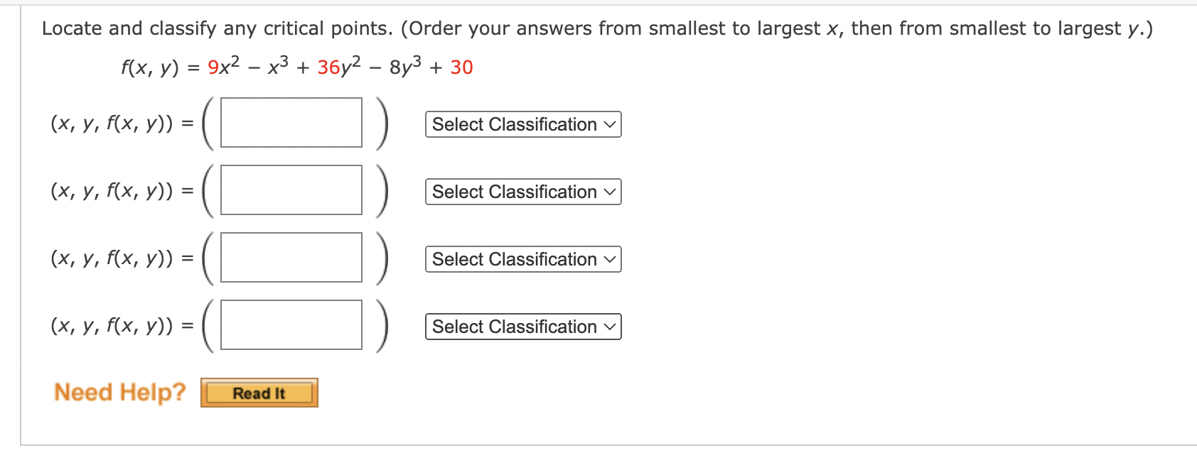 Solved Locate and classify any critical points. (Order your | Chegg.com