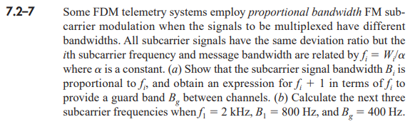 Solved Some FDM telemetry systems employ proportional | Chegg.com