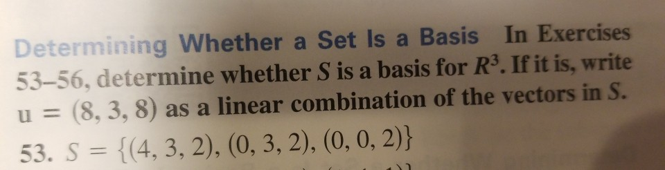 Solved Determining Whether a Set Is a Basis In Exercises | Chegg.com