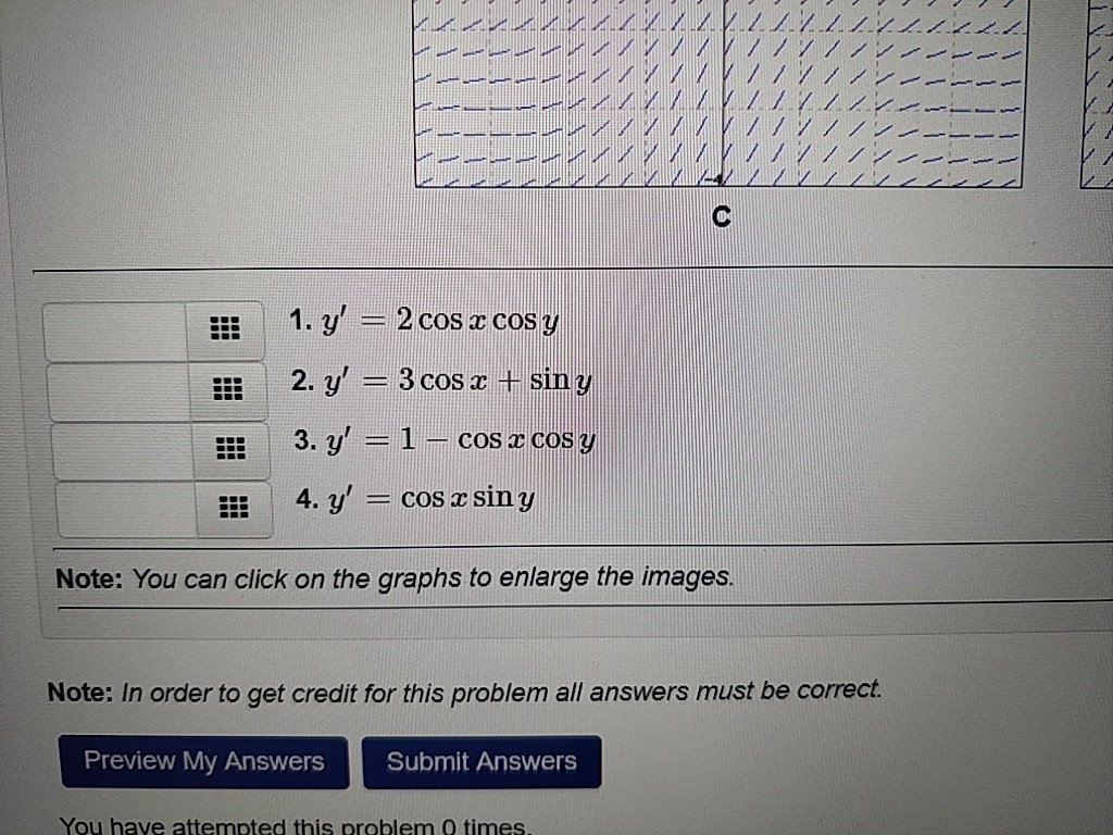Solved s) Match the direction fields labeled A through D | Chegg.com