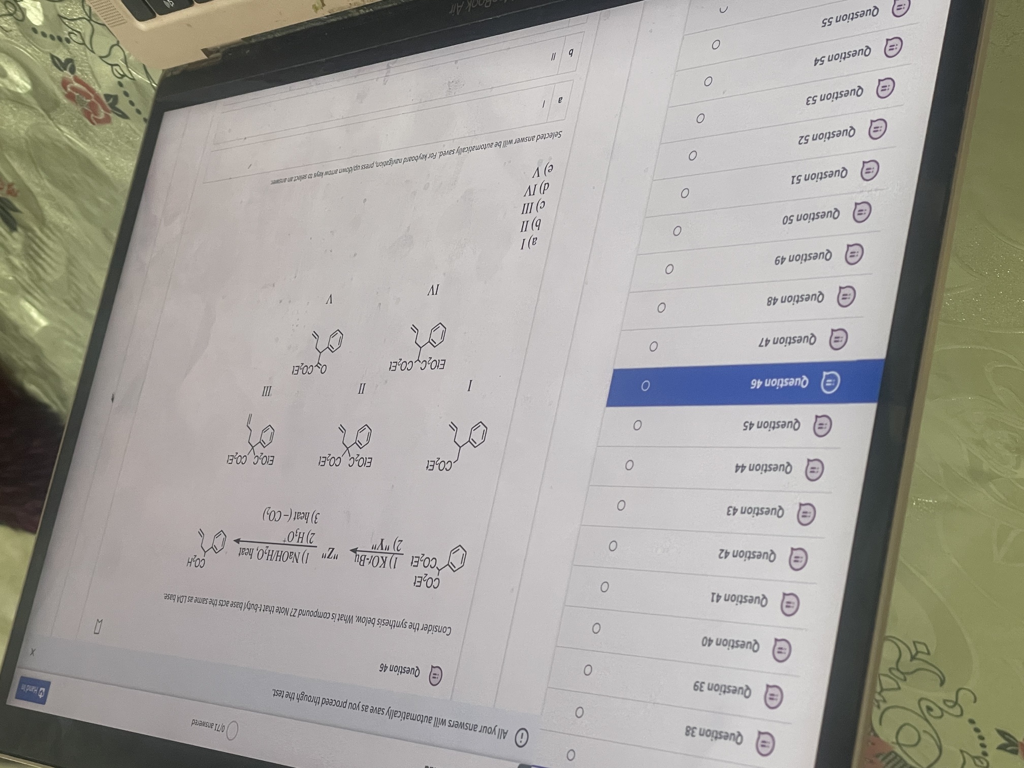 Solved Will automatically save as you proceed through the | Chegg.com