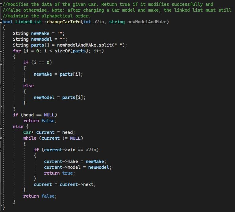 Solved This is a method for a linkedlist, It wants you to | Chegg.com