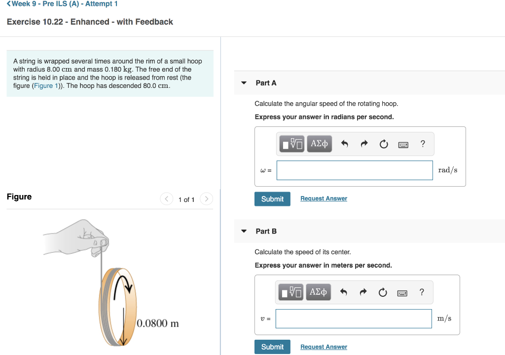 Solved Submit Request Answer Part B Calculate the speed of | Chegg.com