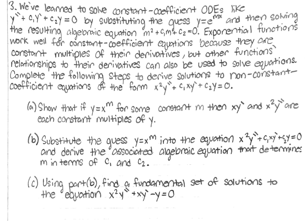 Solved Constant-Coefficient ODEs like y Solved Constant-Coefficient ODEs like y
