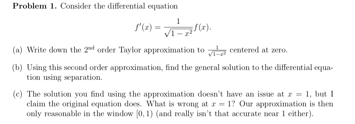Solved Problem 1. Consider the differential equation s'() = | Chegg.com