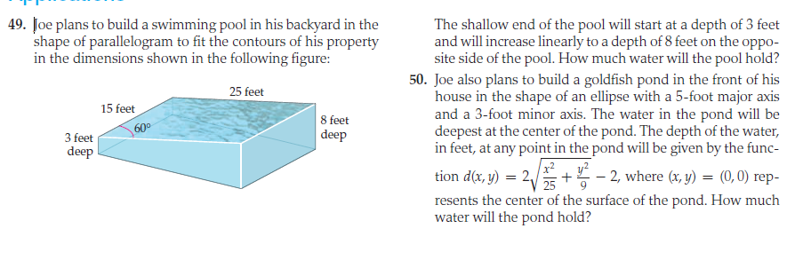 Solved 49. Ioe plans to build a swimming pool in his | Chegg.com
