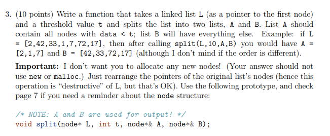 Solved a a 3. (10 points) Write a function that takes a | Chegg.com