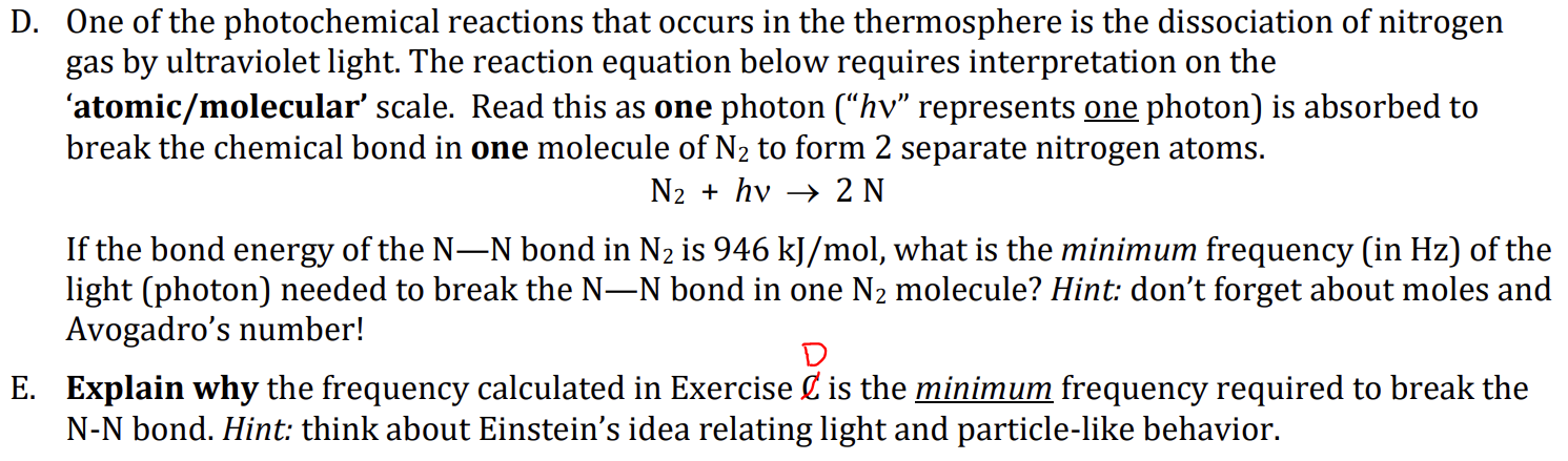 Solved D. One of the photochemical reactions that occurs in | Chegg.com