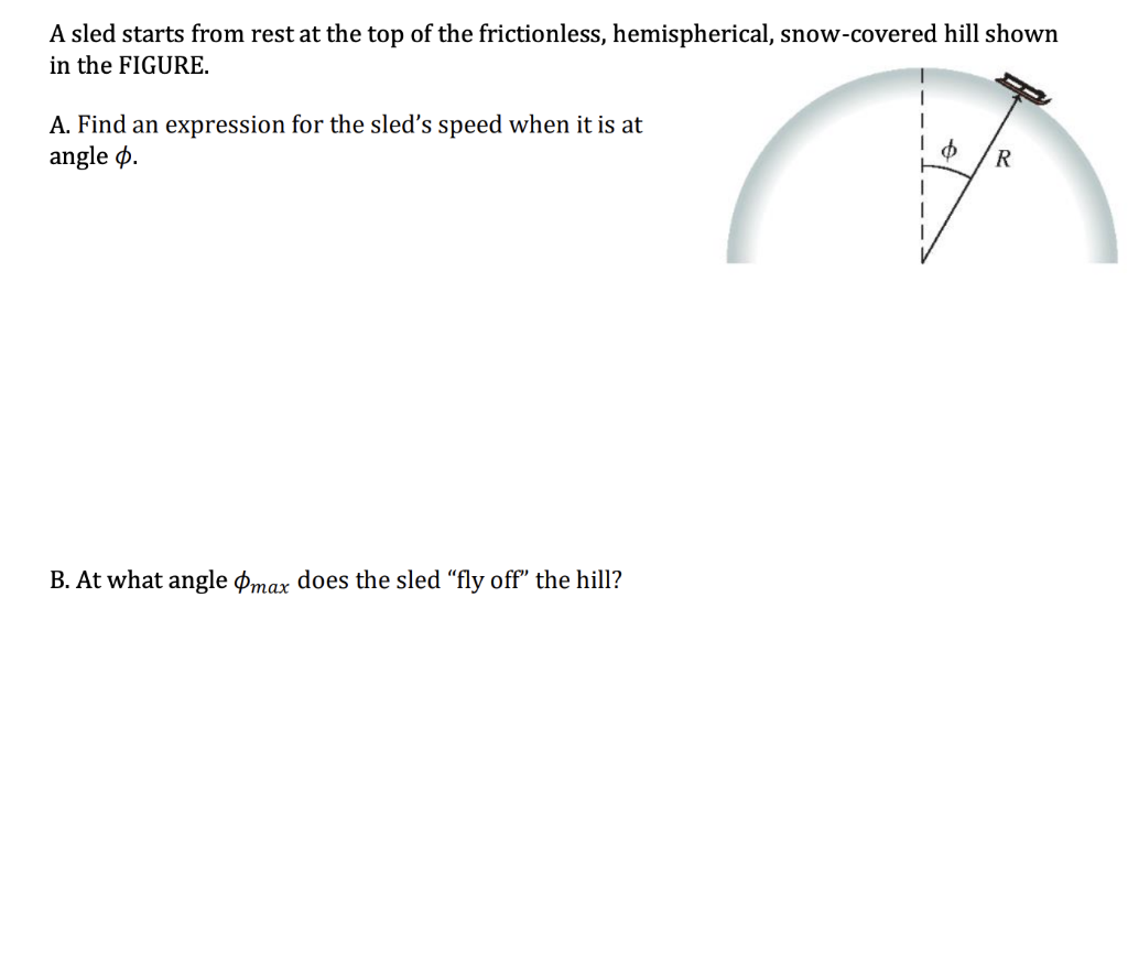 Solved A sled starts from rest at the top of the | Chegg.com