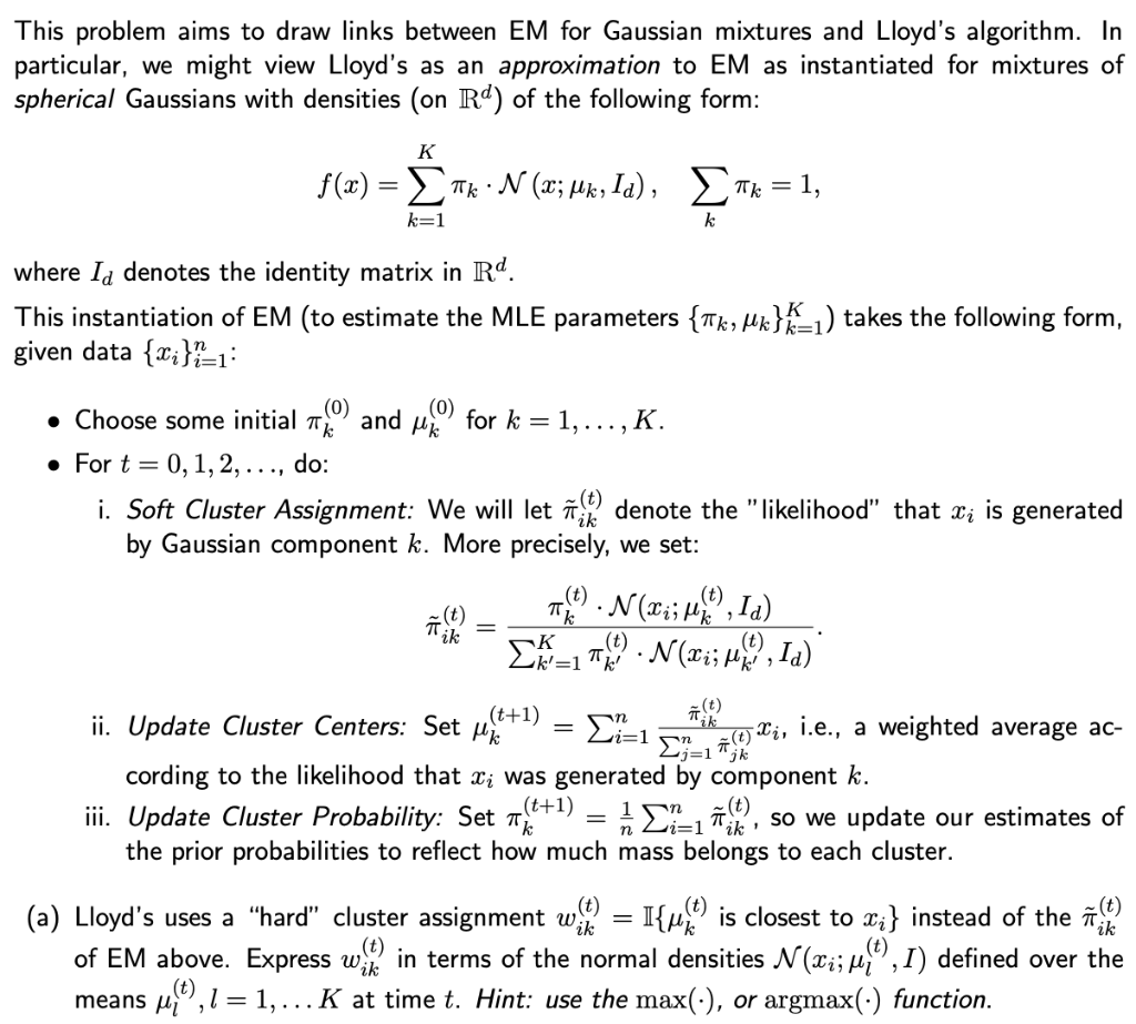 Solved This problem aims to draw links between EM for | Chegg.com