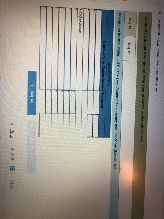 Solved Variable cost per unit: Direct labor Fixed | Chegg.com