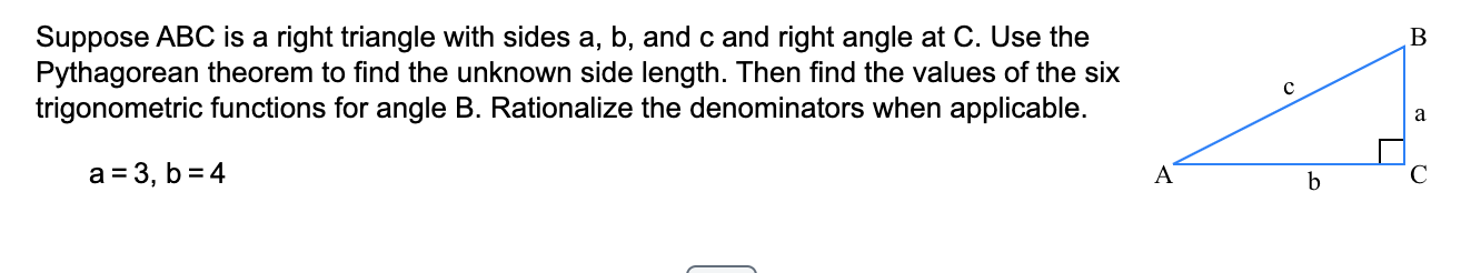 Solved Suppose ABC is a right triangle with sides a,b, and c | Chegg.com