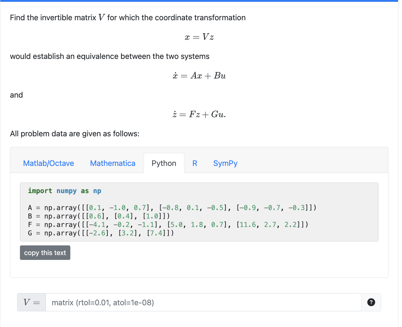 Find the invertible matrix V for which the coordinate | Chegg.com