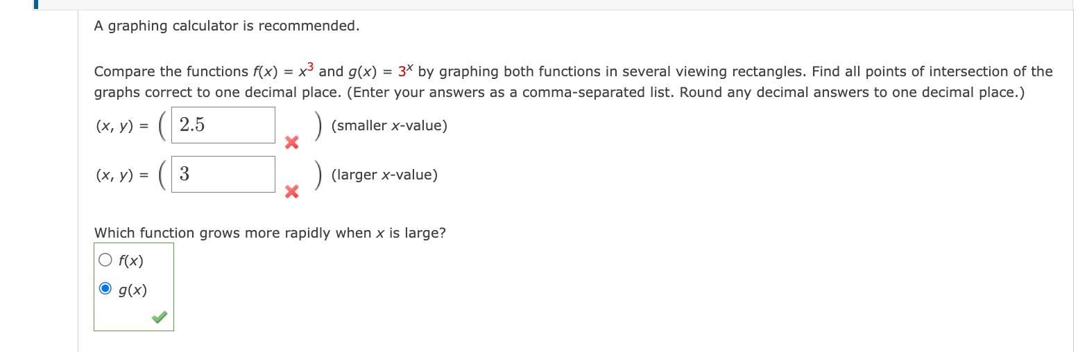 Solved A graphing calculator is recommended. graphs correct | Chegg.com