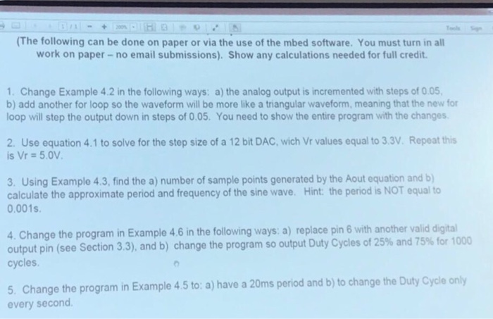 Solved /*Program Example 4.2: Sawtooth waveform on DAC | Chegg.com