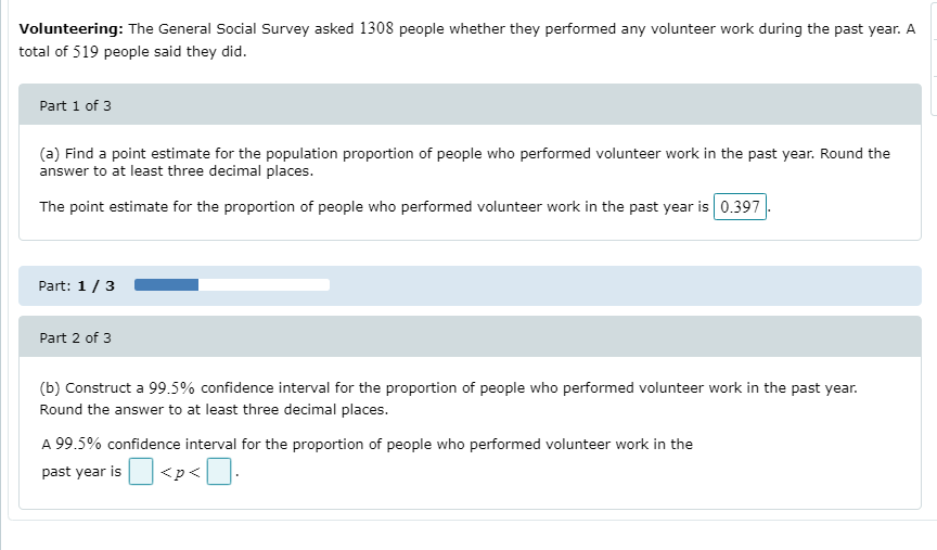 Solved Volunteering: The General Social Survey asked 1308 | Chegg.com